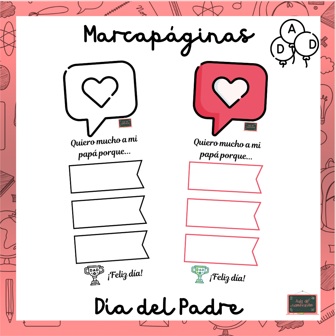 Marcapáginas día del Padre – Aula de gamificación